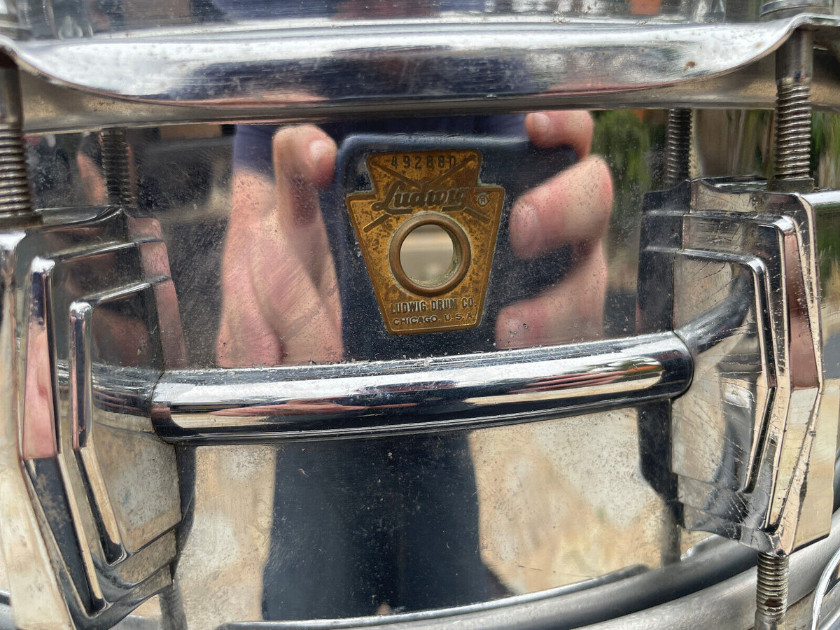 Vintage Ludwig Supraphonic 1967 5x14" Keystone Badge 10-Lug Snare Drum ...