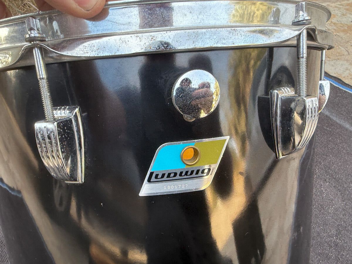 Ludwig Black Cortex 15x12 Concert Tom Drum Black Finish 3 PLY RERINGS ...