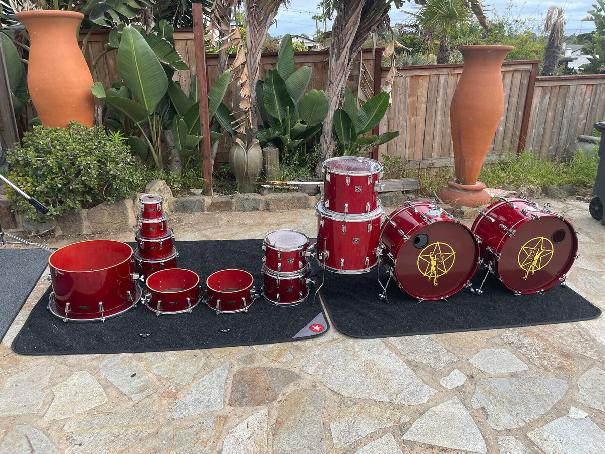 Tama Superstar Candy Apple Red Neil Peart Rush 13pc Replica Drum Set k ...
