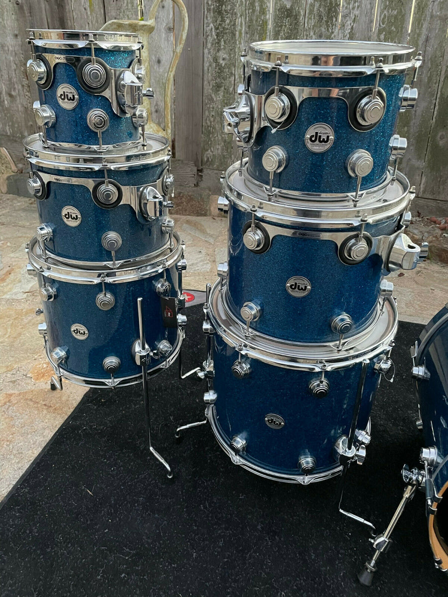 DW Collector's Series 8pc Shell Pack Drum Set kit Blue Glass FinishPly ...