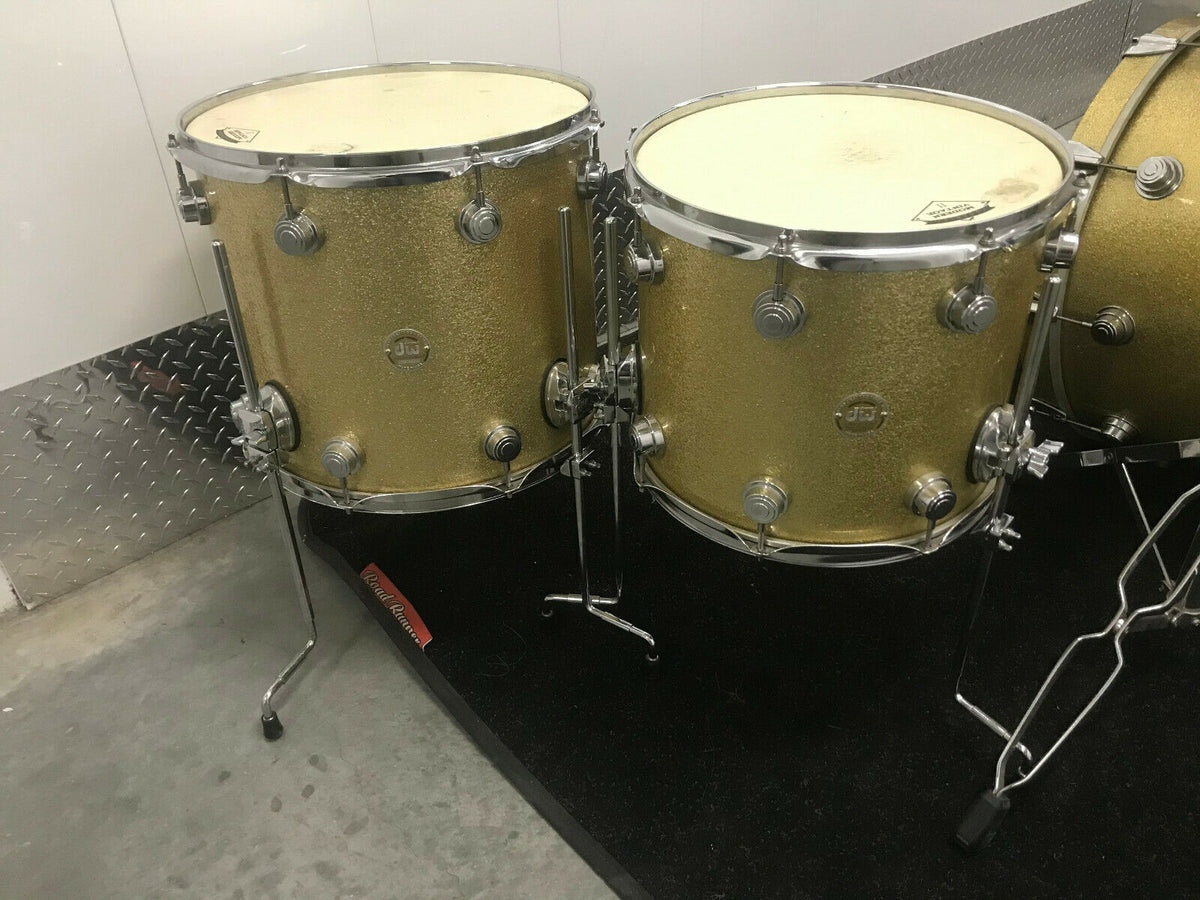 DW Collectors 6pc Drum Set kit . Gold badge!! Gold Sparkle Finish ...