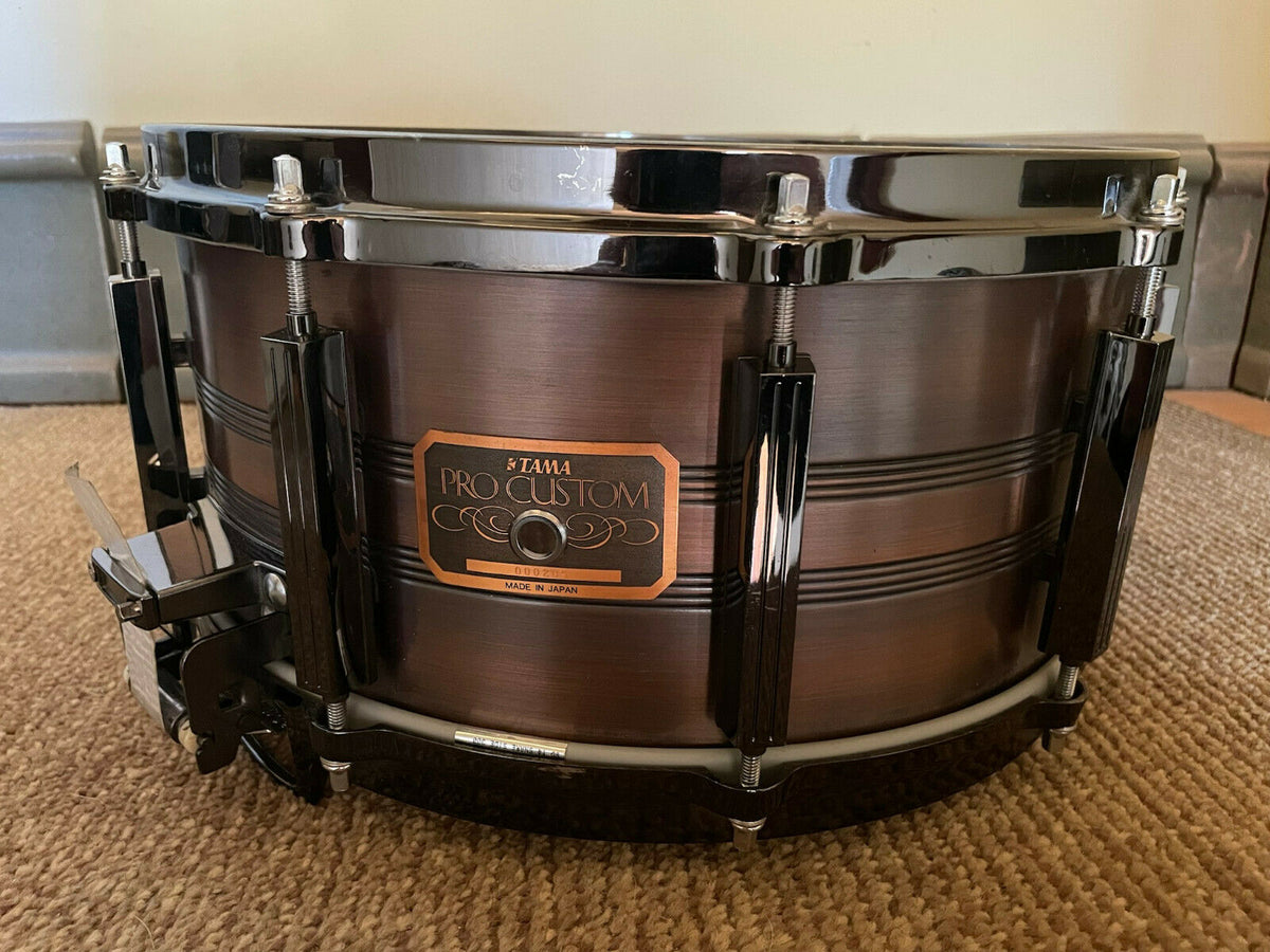 RARE Tama PRO CUSTOM Bill Bruford Copper 14x6.5 Snare Drum Owned Jason ...